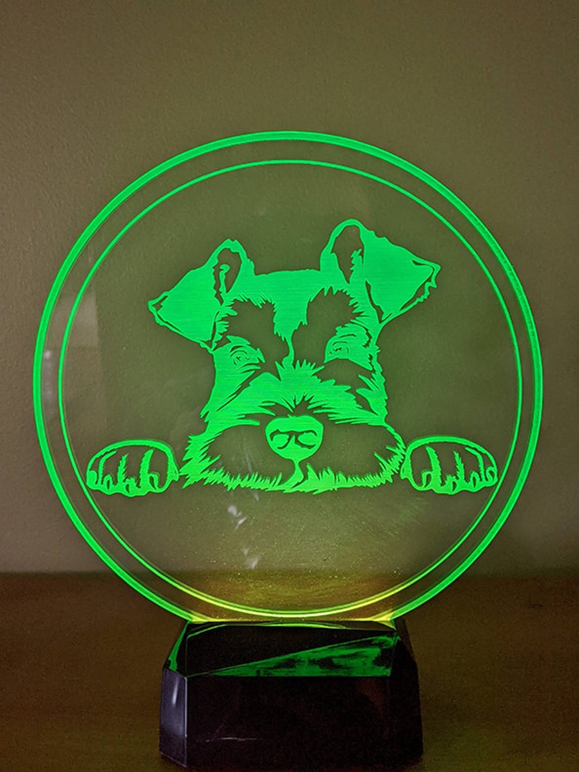 Miniature Schnauzer Acrylic LED Light Dog Sign Dog Light - Etsy