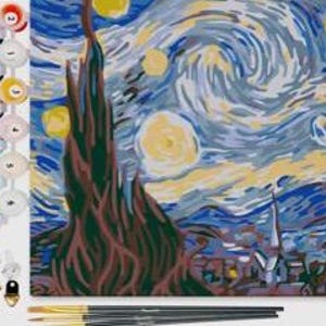 DIY Paint by Number - Van Gogh's Starry Night Mini Canvas (8"x8") - Etsy