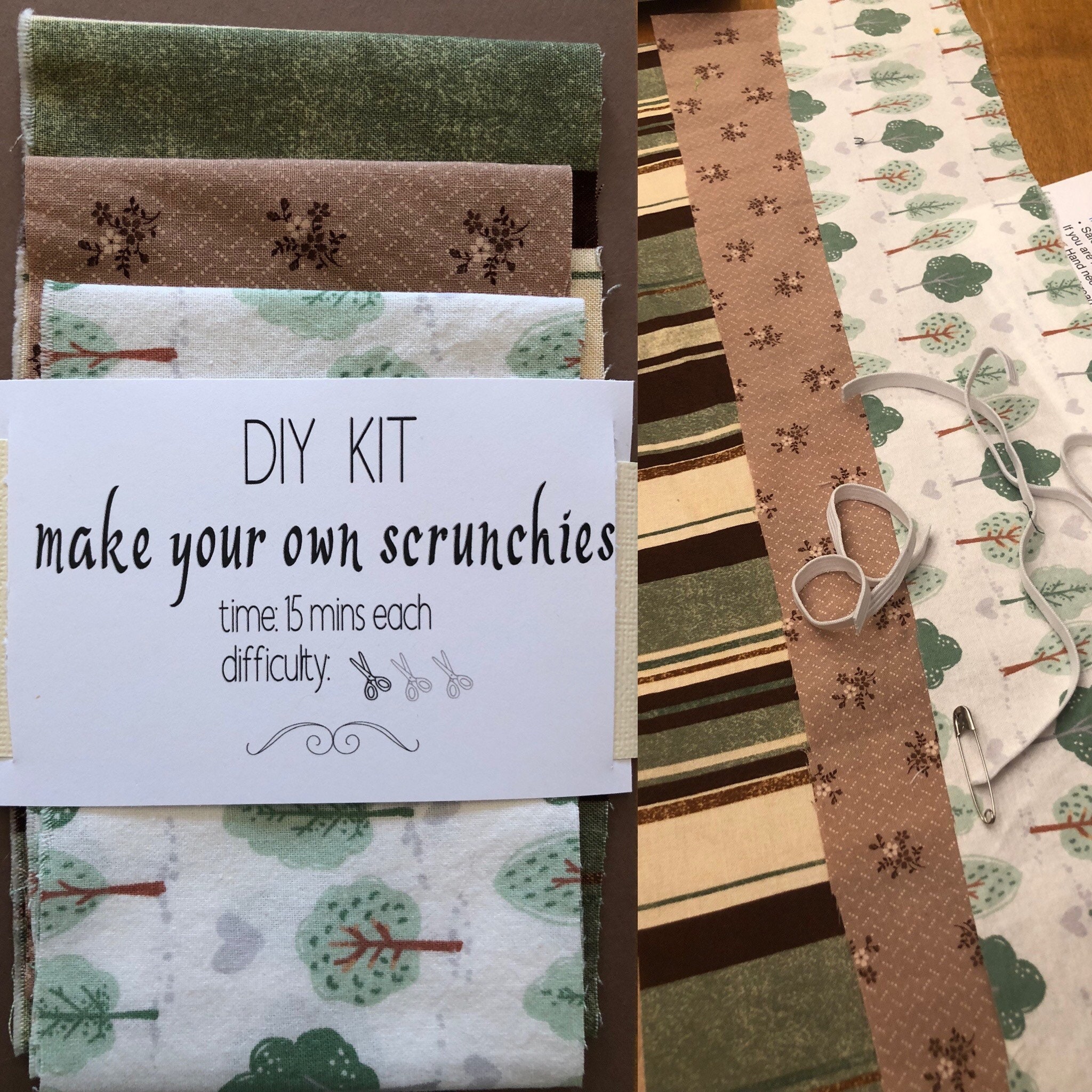 DIY Scrunchie Kits Sew Your Own Hair Tie Pre-cut Multiple | Etsy