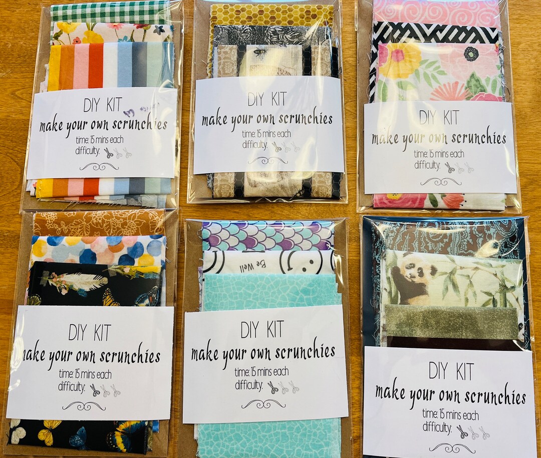 DIY Scrunchie Kits Sew Your Own Hair Tie Pre-cut, Multiple Kits ...