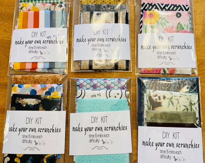 DIY Scrunchie Kits Sew Your Own Hair Tie Pre-cut, Multiple Kits ...