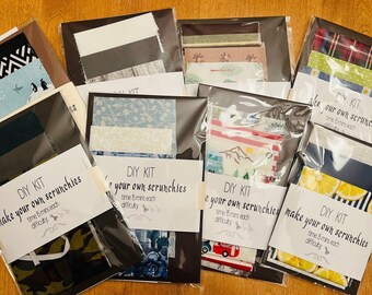 DIY Scrunchie Kits Sew Your Own Hair Tie Pre-cut, Multiple Kits ...