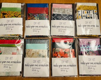 DIY Scrunchie Kits Sew Your Own Hair Tie Pre-cut, Multiple Kits ...