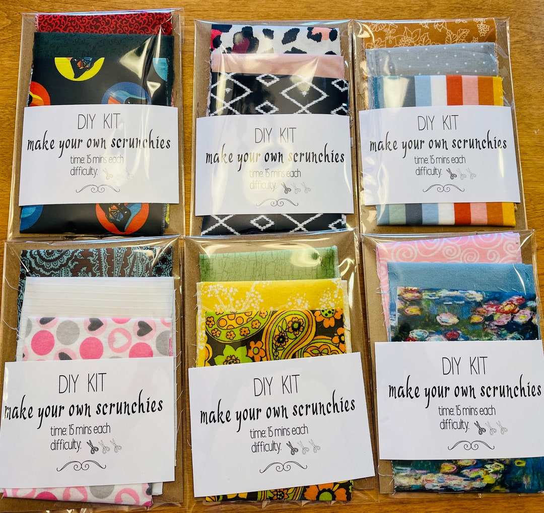 DIY Scrunchie Kits Sew Your Own Hair Tie Pre-cut Multiple - Etsy