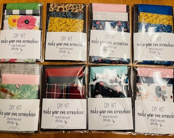 DIY Scrunchie Kits Sew Your Own Hair Tie Pre-cut, Multiple Kits ...