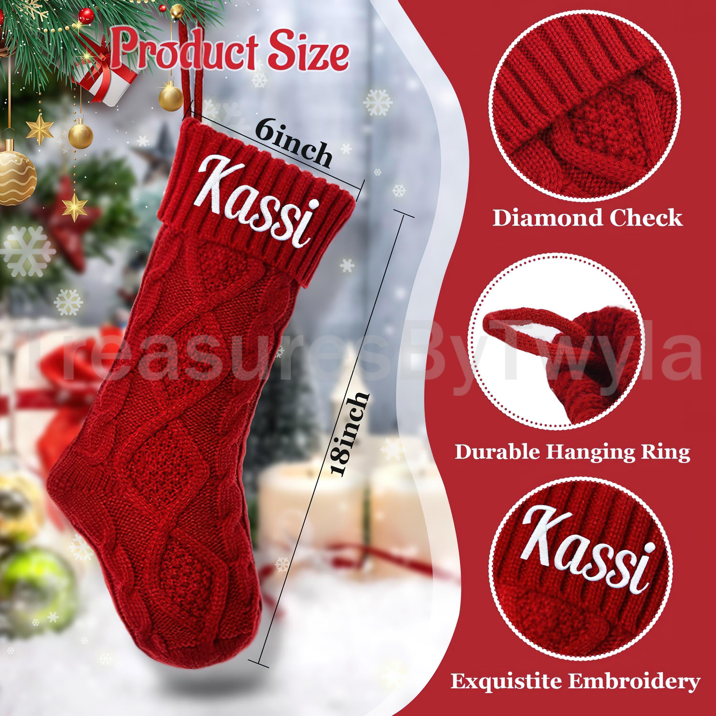 Custom Family Stockings,monogram Stockings Knit,christmas Stockings ...