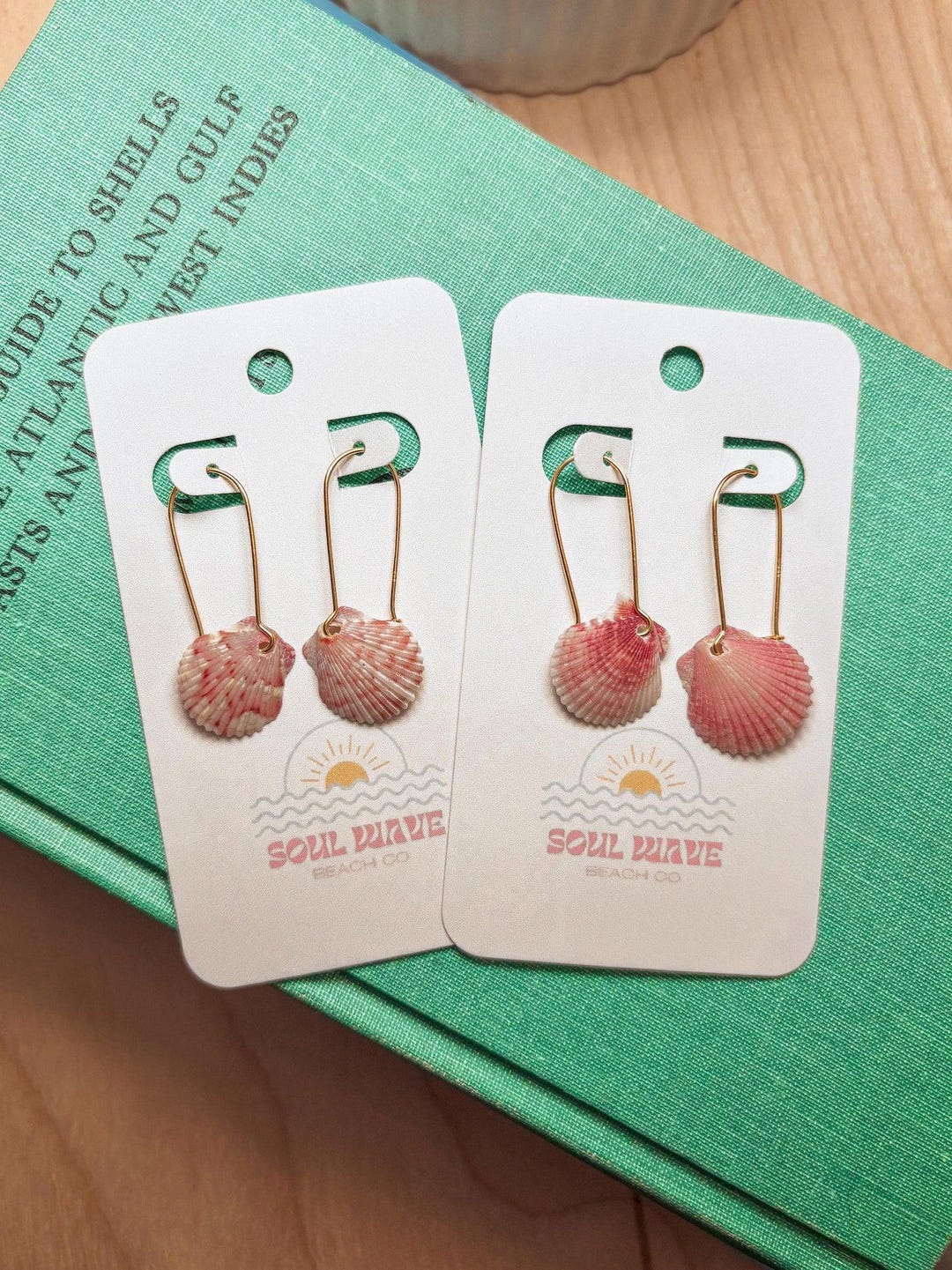 Hali Shell Drop Earrings | Calico Scallop Seashell Earrings | Beach ...