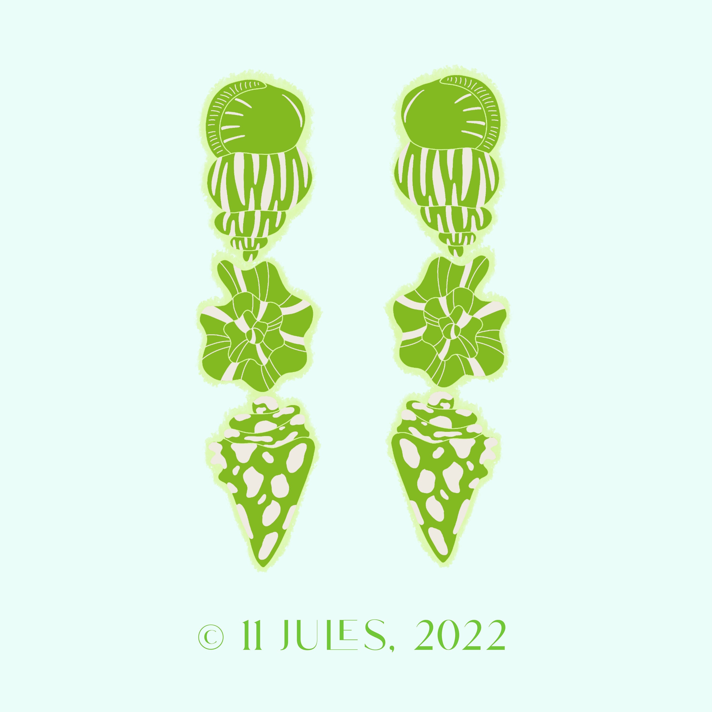 Cascading Shell Earring Svg File: Ocean, Beach, Lake, Abstract ...