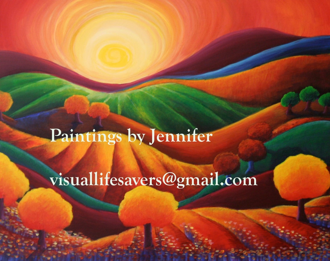Rolling Hills Print Autumn Harvest Fall Landscape - Etsy