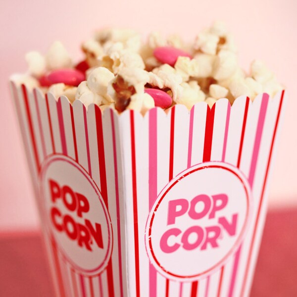 Pink Popcorn Box - Etsy