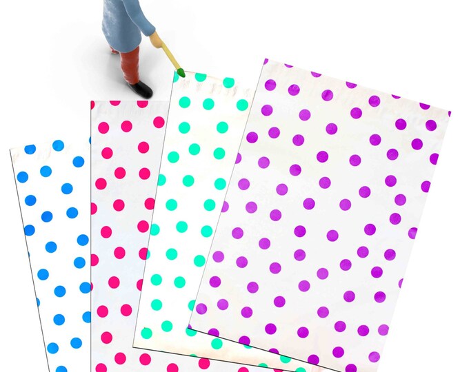 200 Pack 10 X 13 Pinktealpurpleblue Polka Dot - Etsy