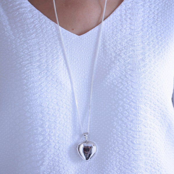 Large Silver Locket - Etsy