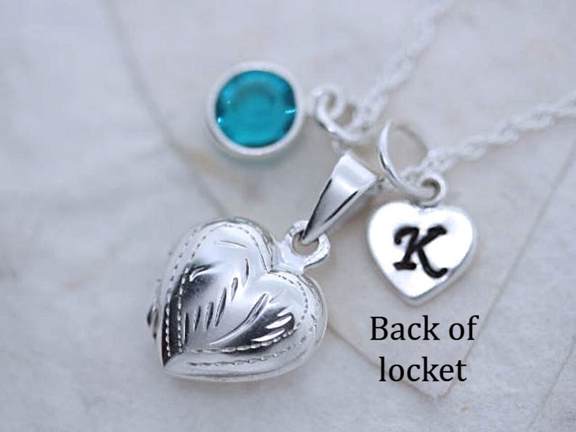 Sterling Silver Small Heart Locket Necklace. Personalized | Etsy