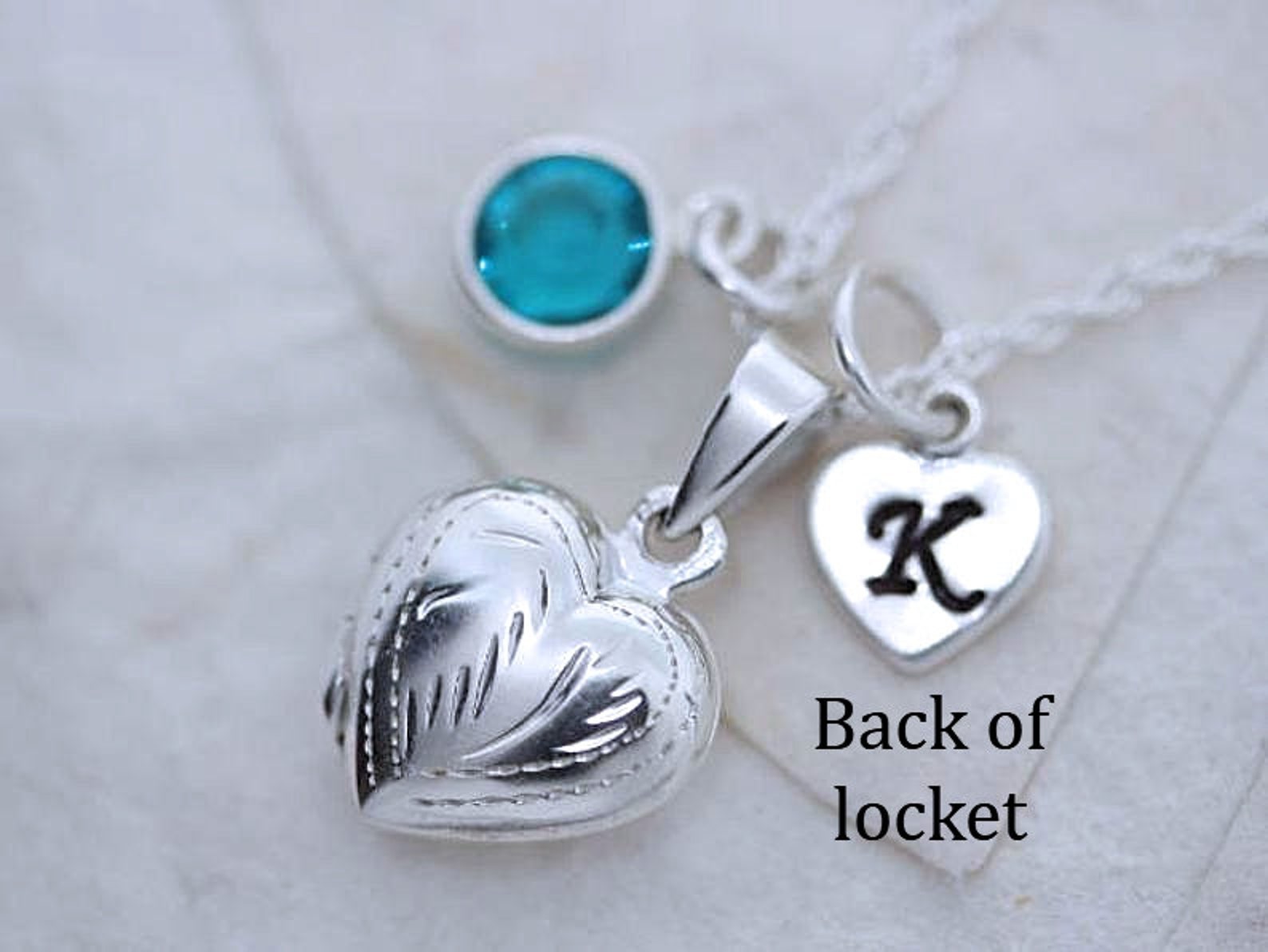 Sterling Silver Small Heart Locket Necklace. Personalized | Etsy