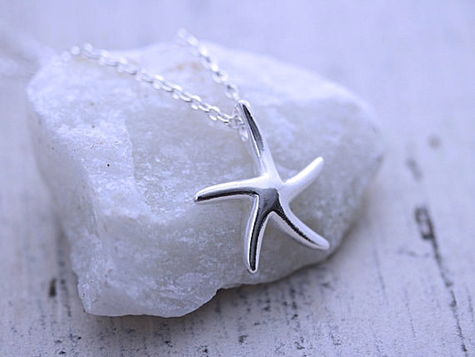 Sterling Silver Starfish Pendant Big Silver Starfish - Etsy