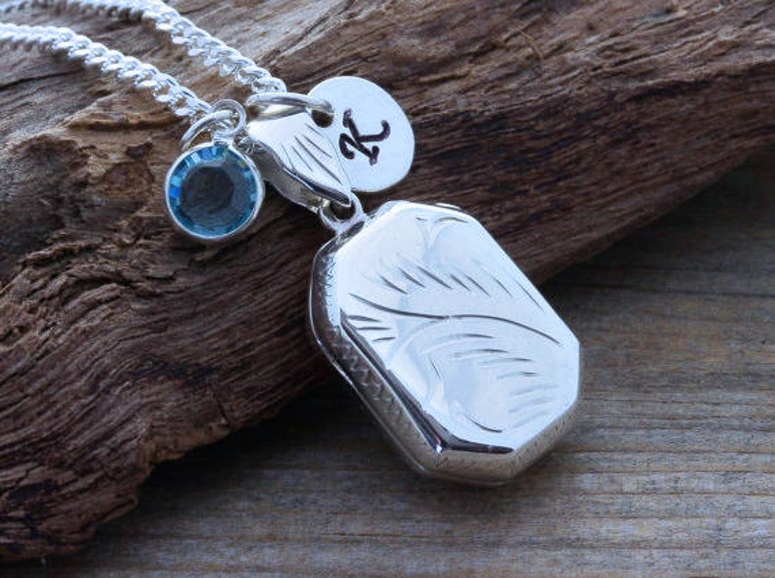 Rectangular Locket Necklace. Sterling Silver Rectangular - Etsy