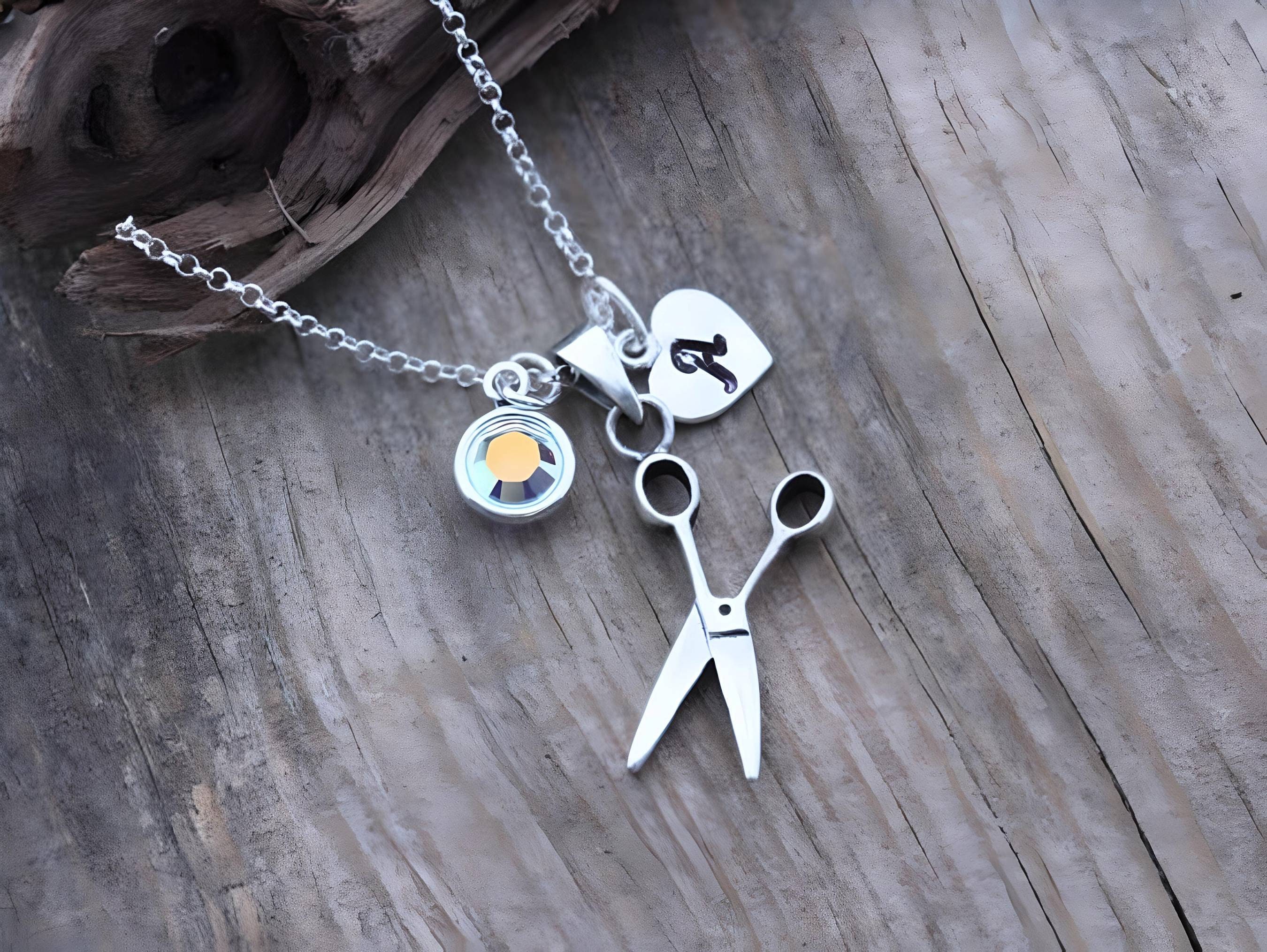 Sterling Silver Scissors Necklace. Personalized Silver Pair of Scissors ...