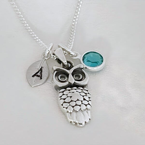 Silver Owl Necklace - Etsy