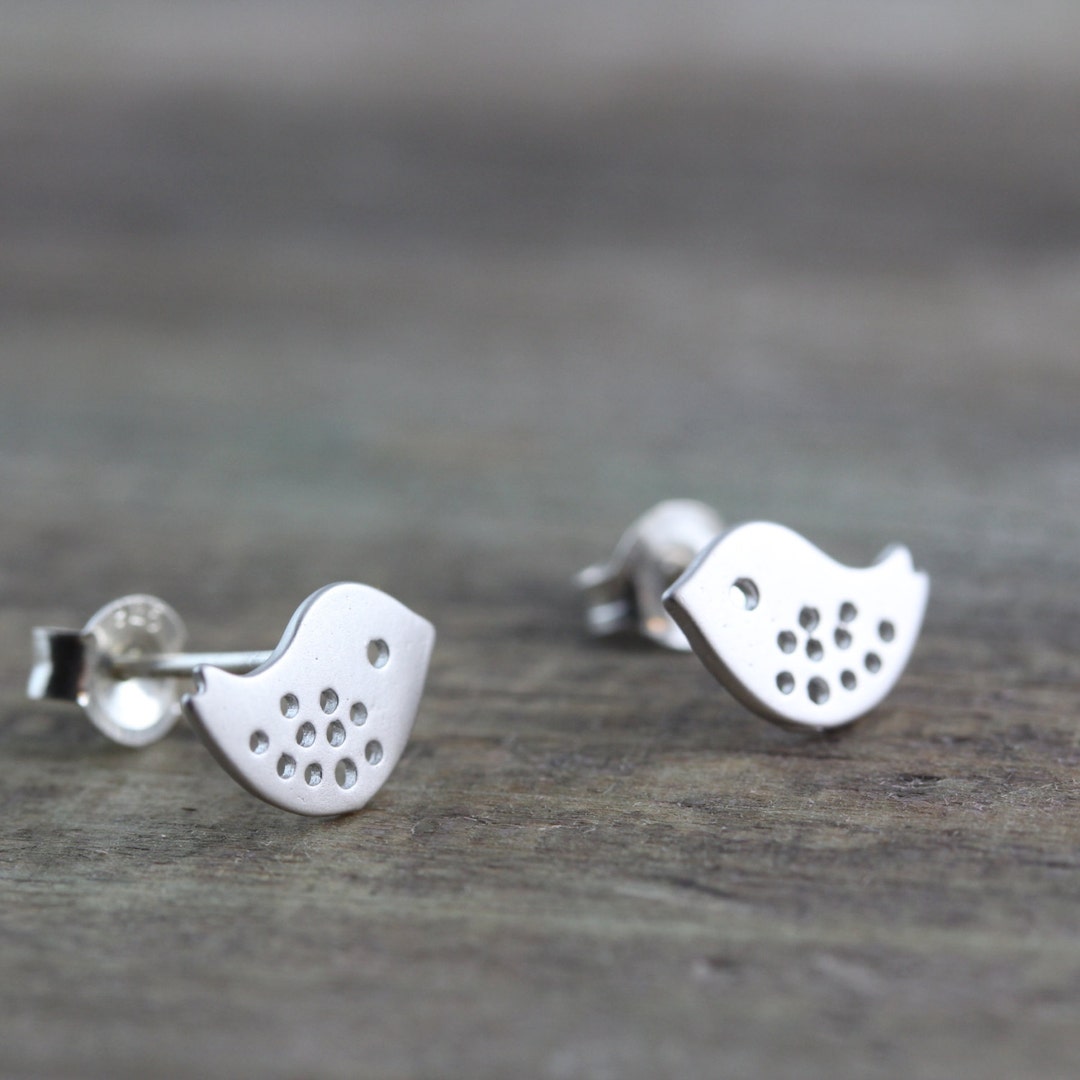 Small Stud Bird Earrings Silver Small Bird Earrings. Bird - Etsy