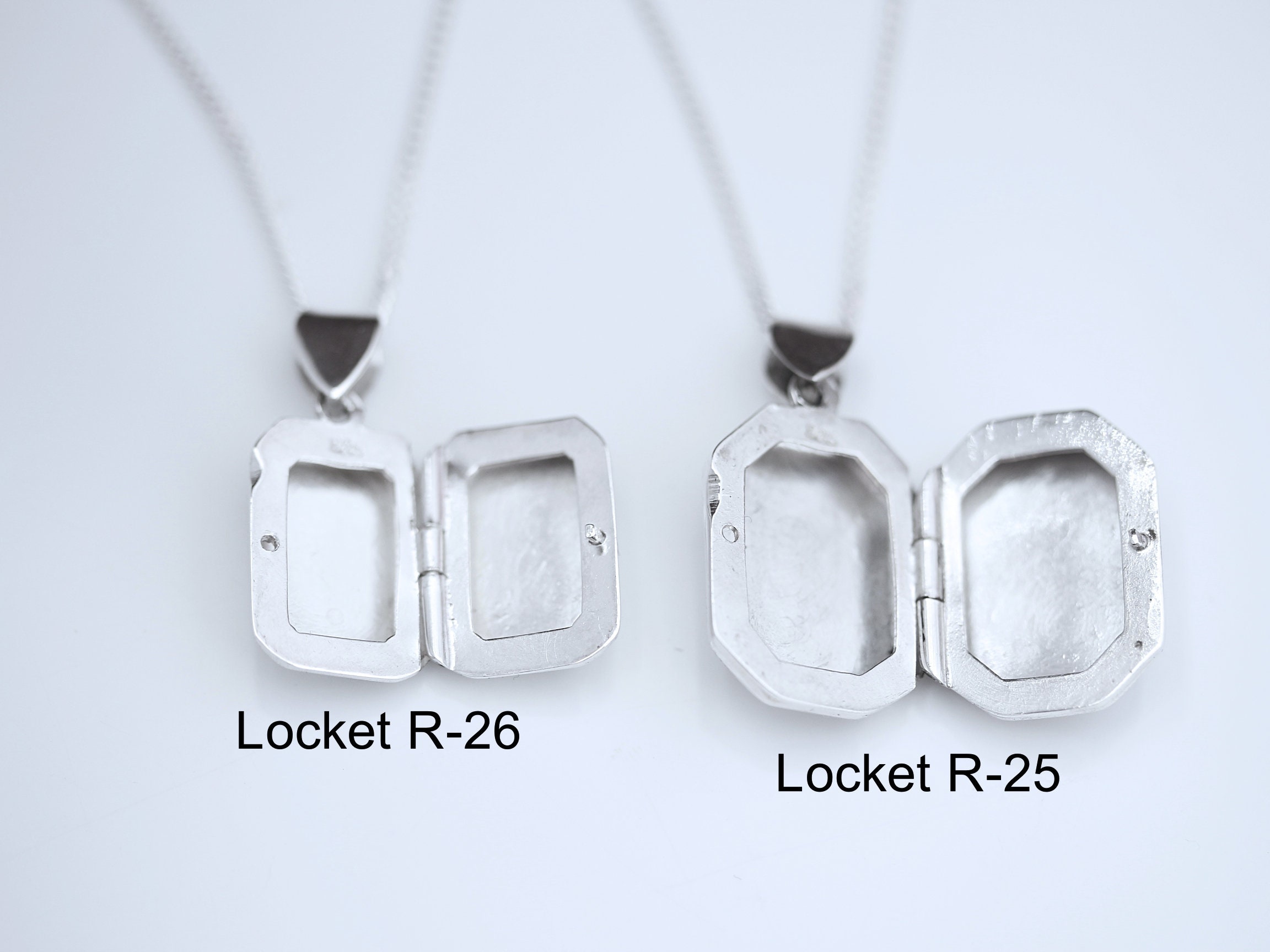 Rectangular locket necklace. Sterling Silver rectangular | Etsy