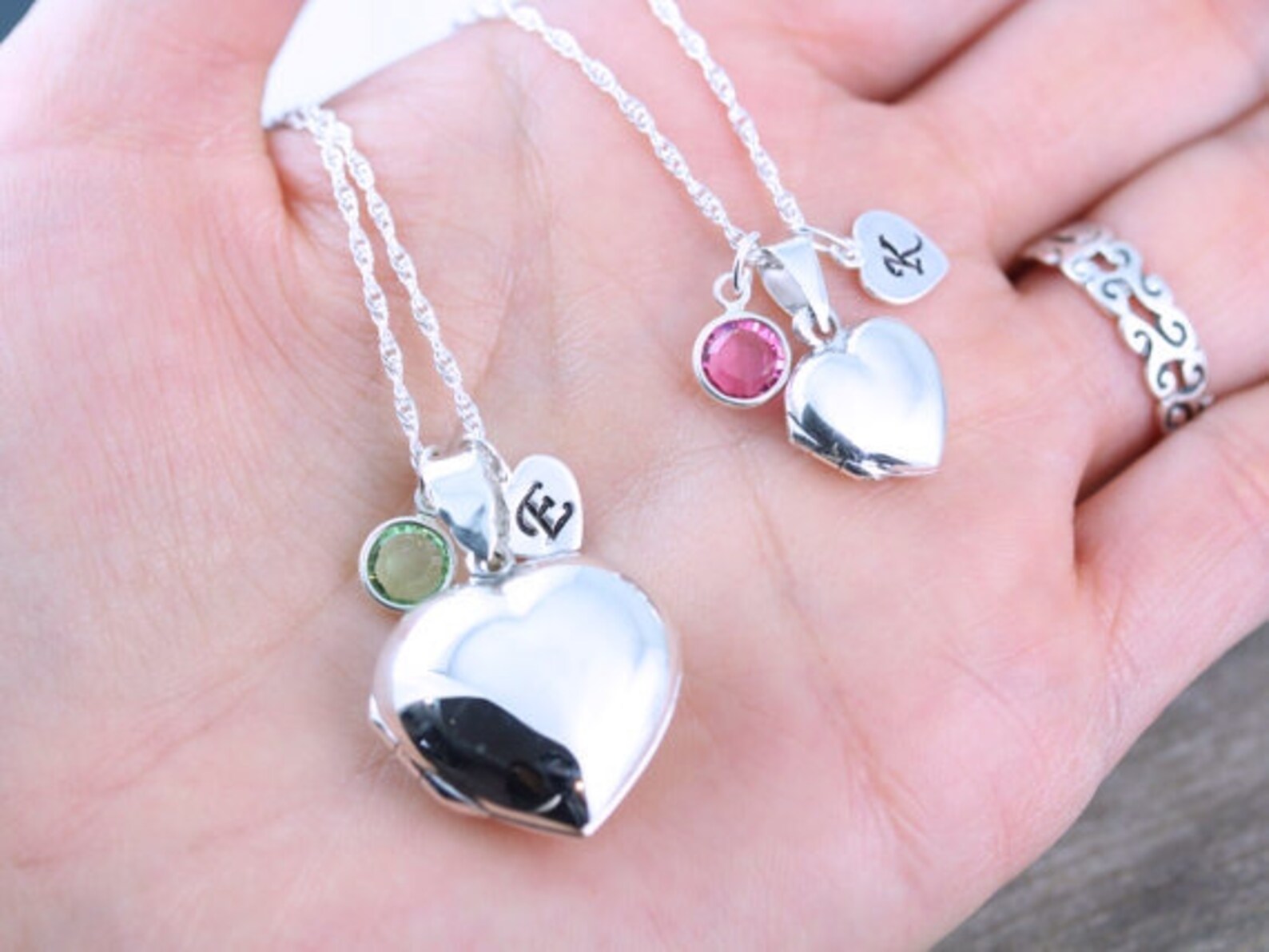 Sterling Silver Small Heart Locket Necklace. Choose 2 | Etsy