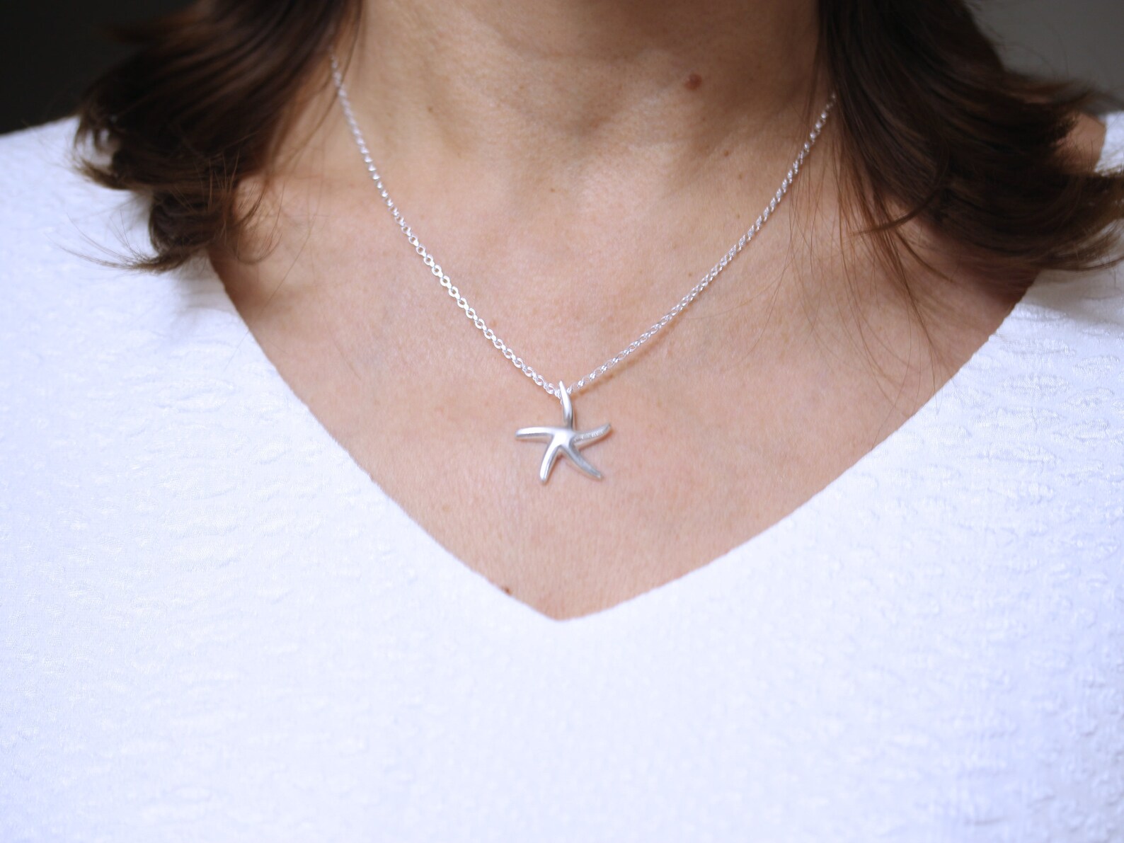 Sterling Silver Starfish Pendant Big Silver Starfish - Etsy