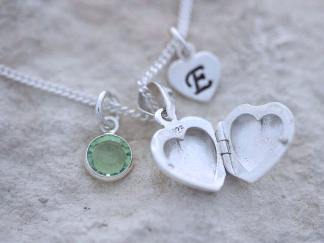 Sterling Silver Small Heart Locket Necklace. Personalized - Etsy