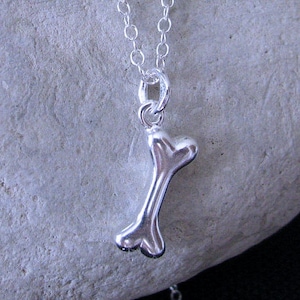 Sterling Silver Dog Bone Necklace, Sterling Silver Bone Pendant ...