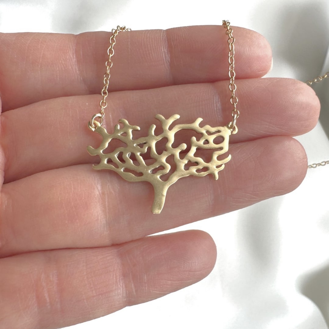 12K Gold Family Tree Necklace Tree of Life Mothers Gift Grandmother ...