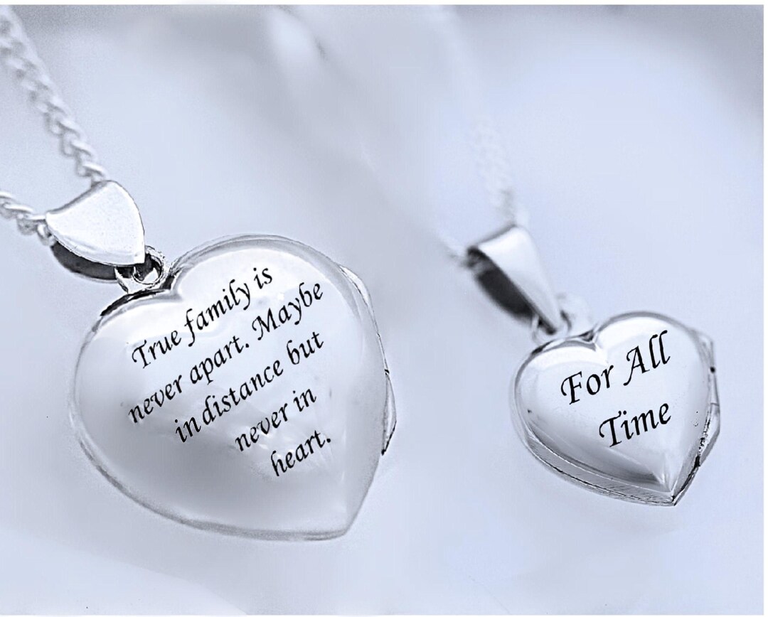 Sterling Silver Engraved Locket for Mother and Daughter Heart Locket ...