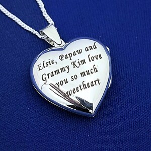 Engraved Lockets Laser Personalized Engraved Message. Sterling Silver ...