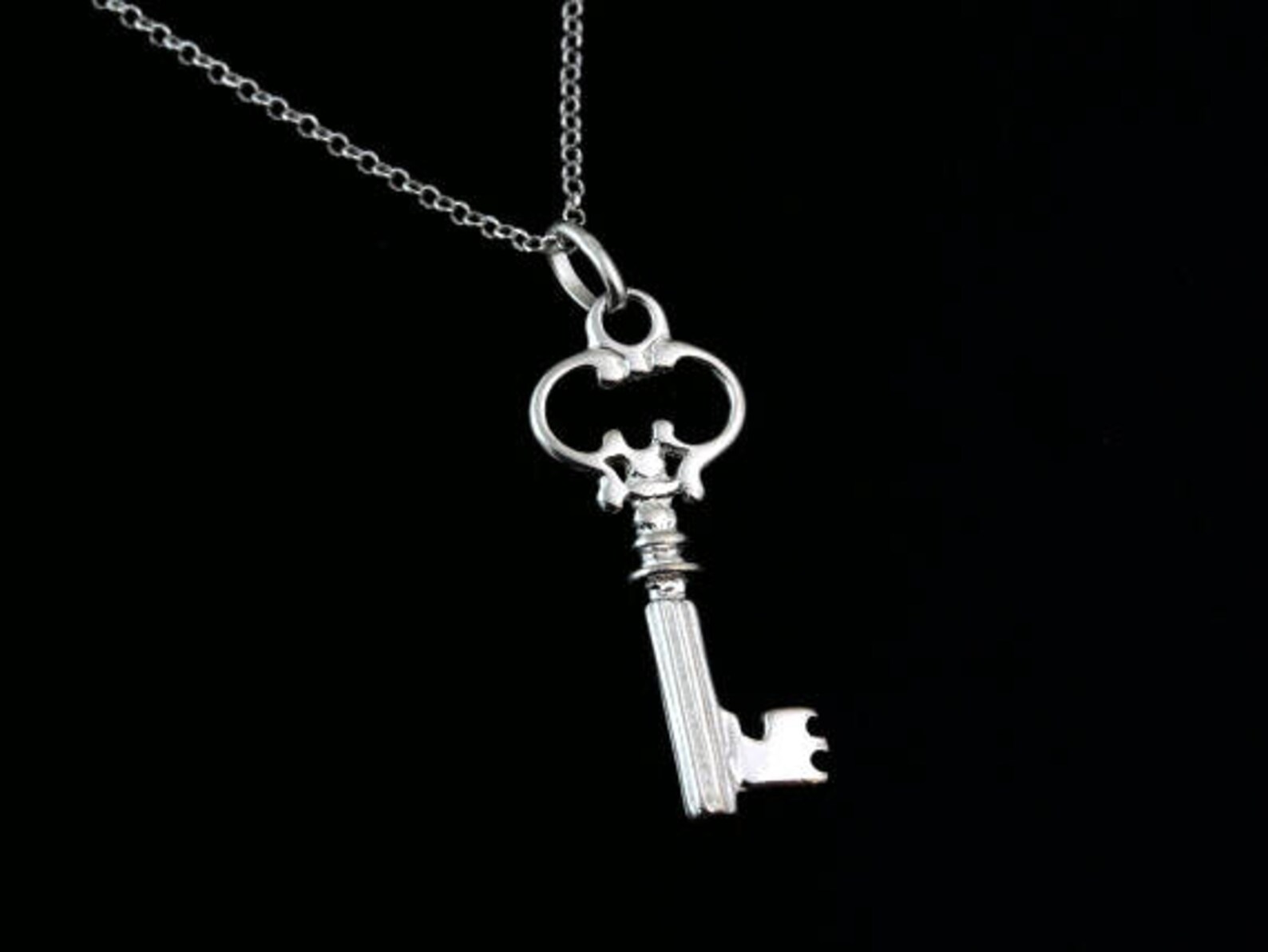 Sterling Silver Key Necklace Key Jewelry Antique Key - Etsy