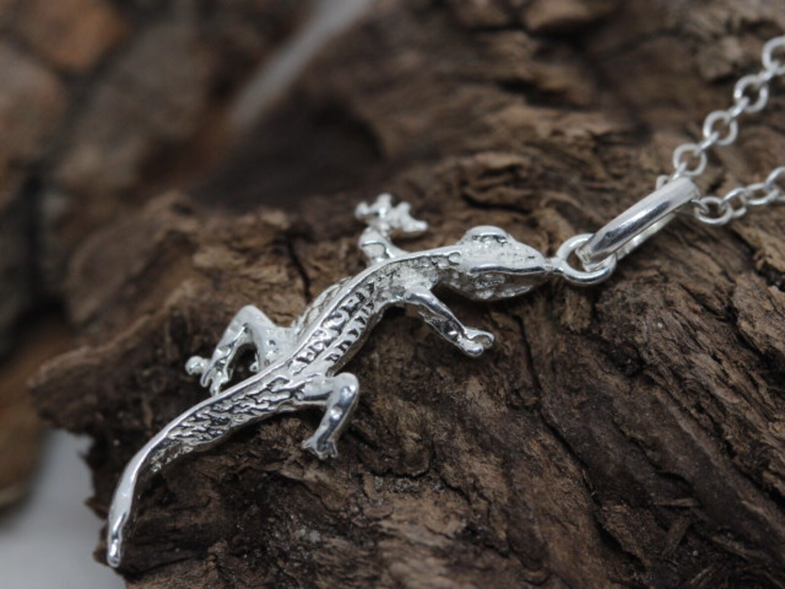 Sterling Silver Lizard, Lizard Necklace, Silver Lizard Pendant Necklace ...