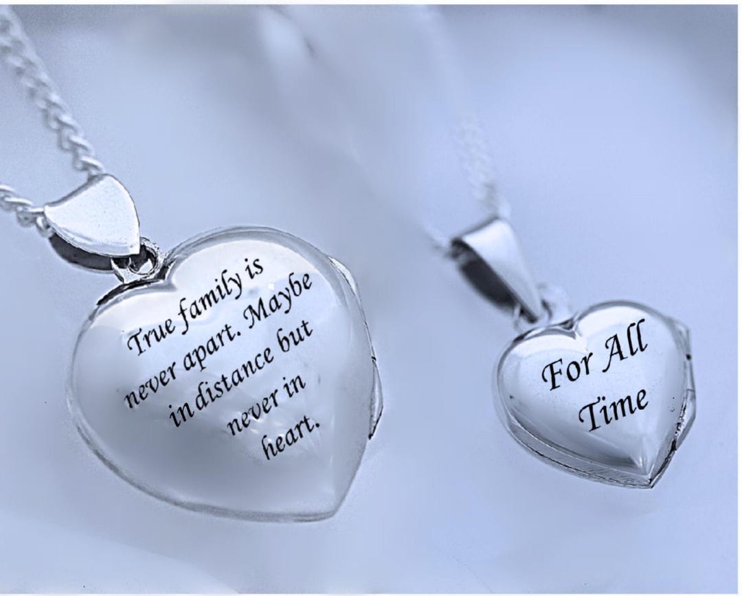 Sterling Silver Engraved Locket for Mother and Daughter Heart Locket ...