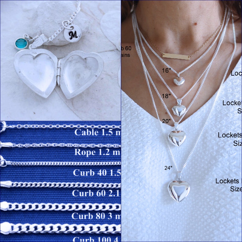 Large Lockets Solid Sterling Silver Heart Locket Necklace - Etsy