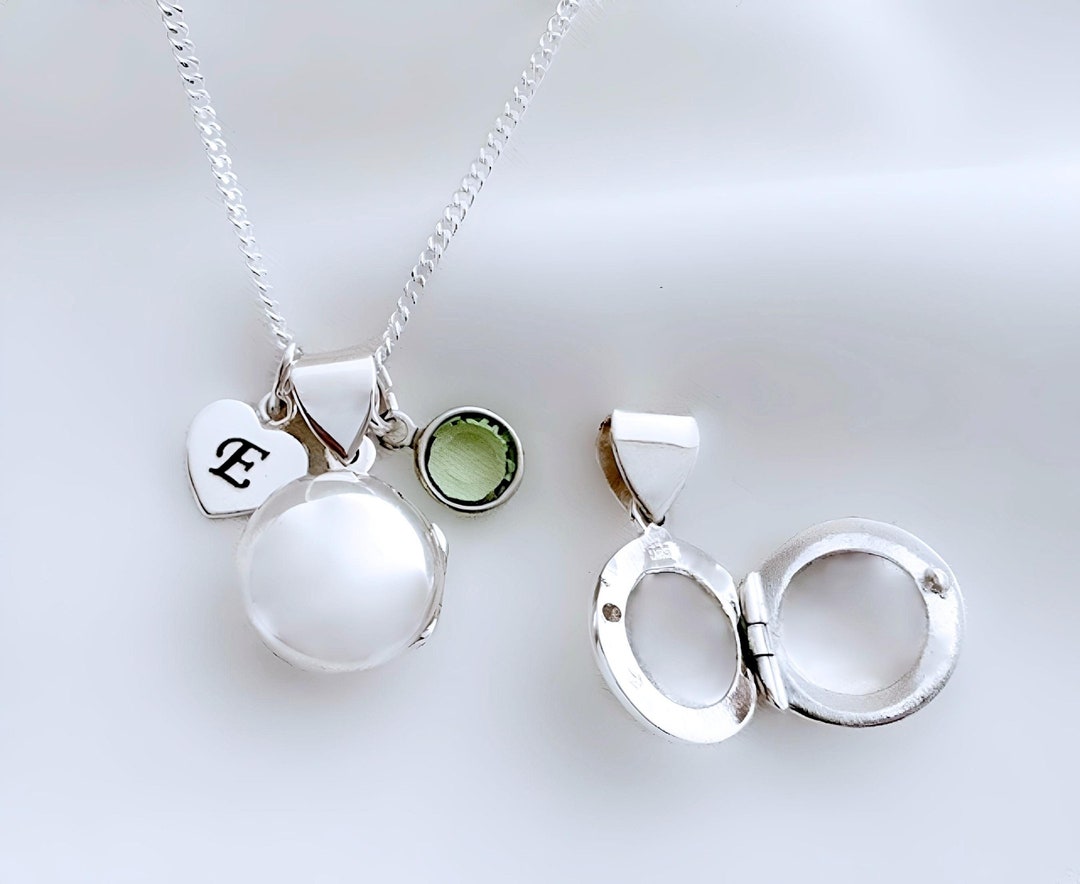 Locket, Sterling Silver Locket Necklace Personalized With Custom Charms ...