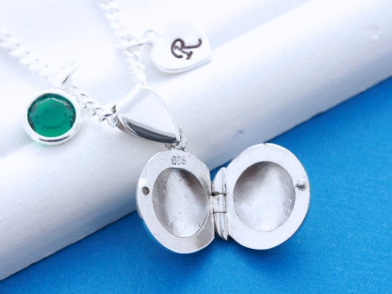 Locket Sterling Silver Locket Necklace Personalized With - Etsy