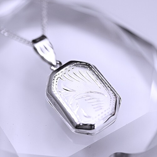 Sterling Silver Locket Necklace Fancy Design Rectangular | Etsy
