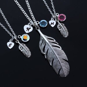 Sterling Silver Set Feather Necklace. Feather Necklace, Feather ...
