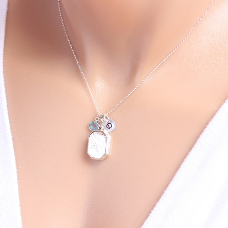 Sterling Silver Locket Necklace Fancy Design Rectangular | Etsy