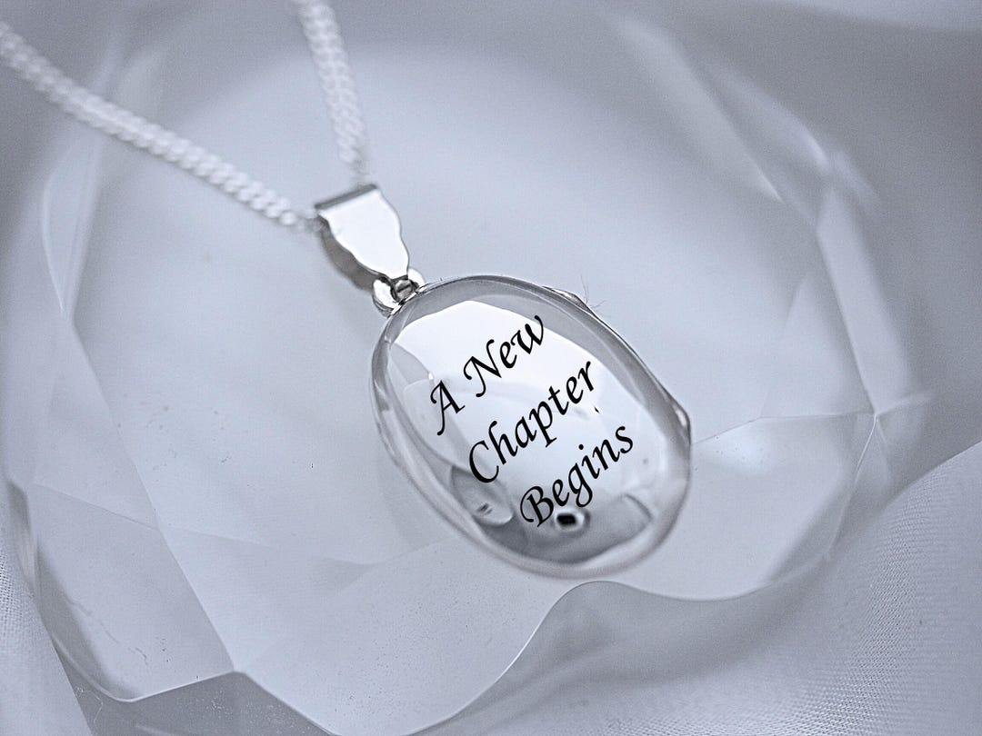 Personalized Oval Locket Necklace Sterling Silver Engraved Locket Photo ...