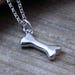 Sterling Silver Dog Bone Necklace, Sterling Silver Bone Pendant ...