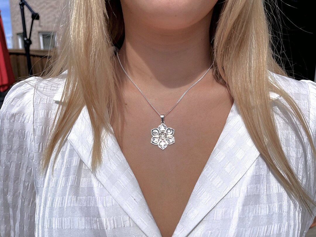 Sterling Silver Coexist Necklace. Harmony Necklace. 7 Spiritual Symbols ...