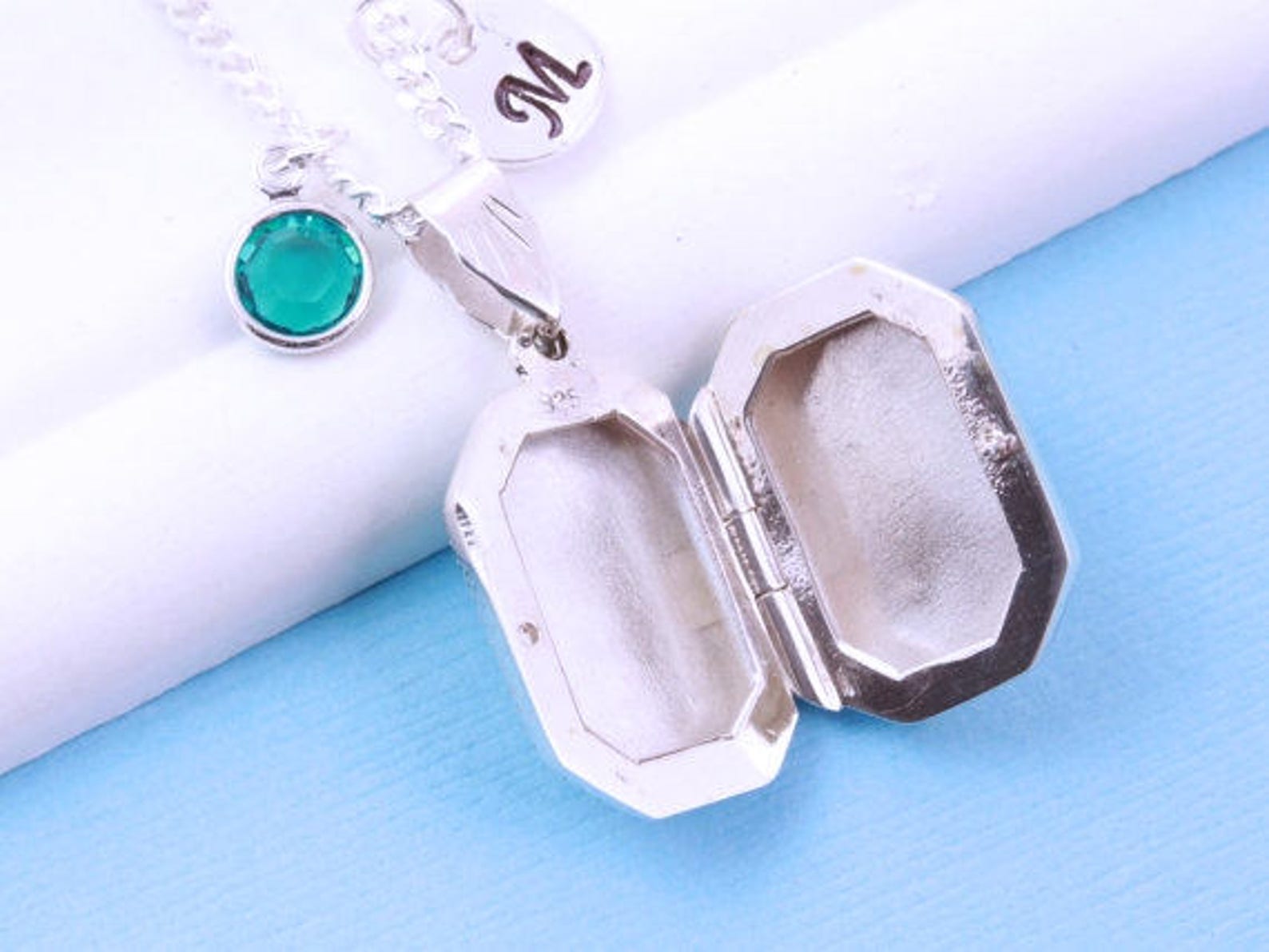 Rectangular Locket Necklace. Sterling Silver Rectangular - Etsy