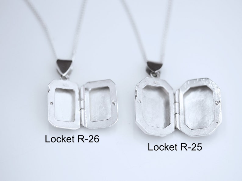 Sterling Silver Locket Necklace Fancy Design Rectangular | Etsy