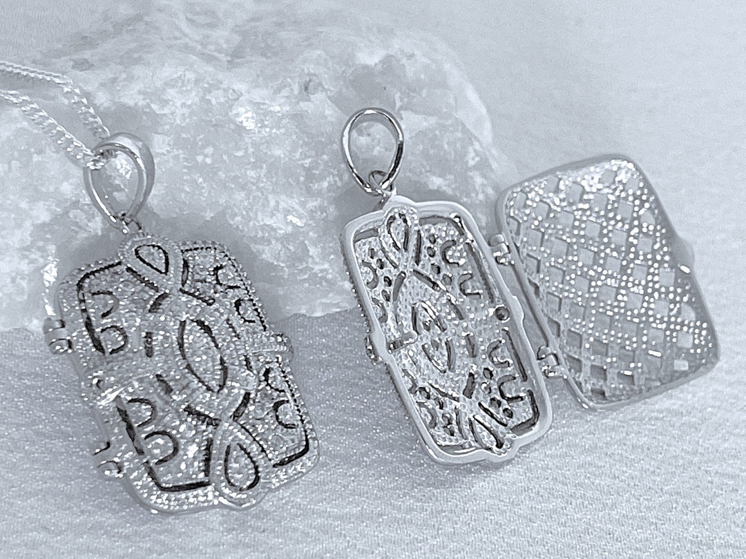 Solid Sterling Silver Locket . Silver Wedding Locket With - Etsy