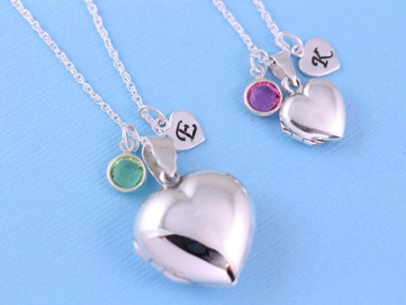 Mother Daughter Necklace. Locket Necklace Set Sterling Silver - Etsy
