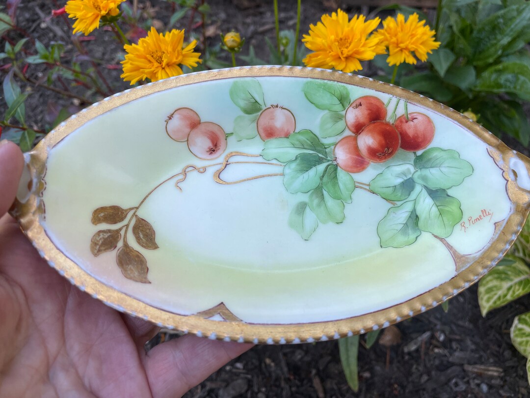 SUMMER SALE! Signed Richard Ginori Dish, Hand Painted Porcelain, R ...