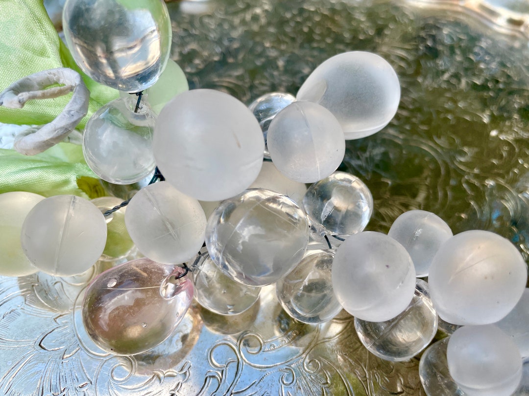 Vintage Grape Clusters, Lucite or Plastic, Clear and Opaque, Wired ...