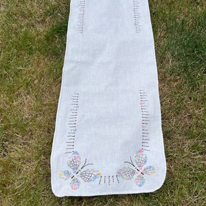 Embroidered Dresser Scarf, Table Runner, Butterfly Pattern, Wonderful ...